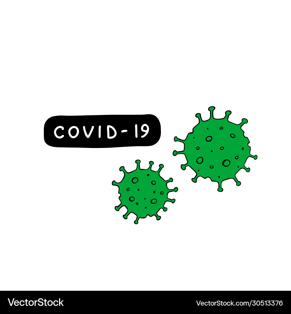 Covid19-19 prevention cute hand drawn sticker Vector Image