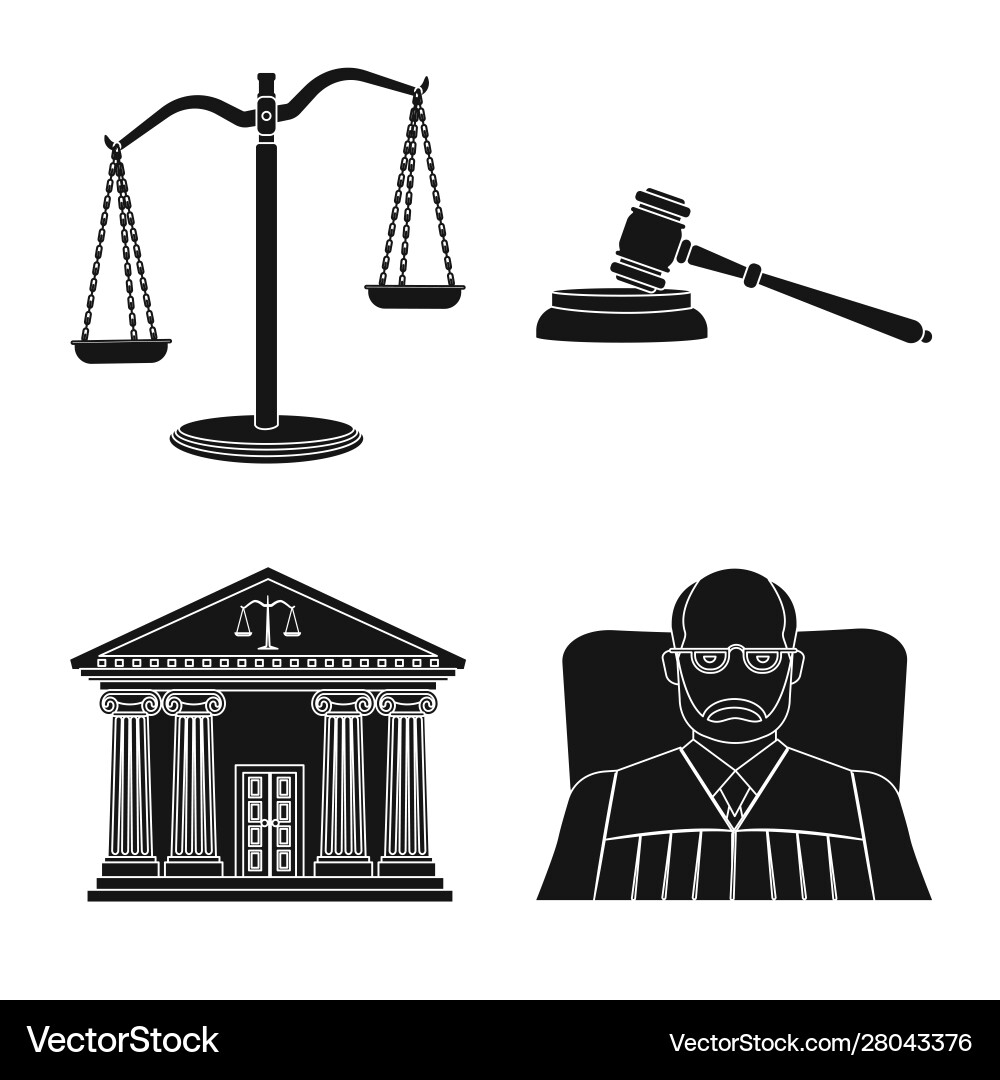 Design law and lawyer icon collection Royalty Free Vector