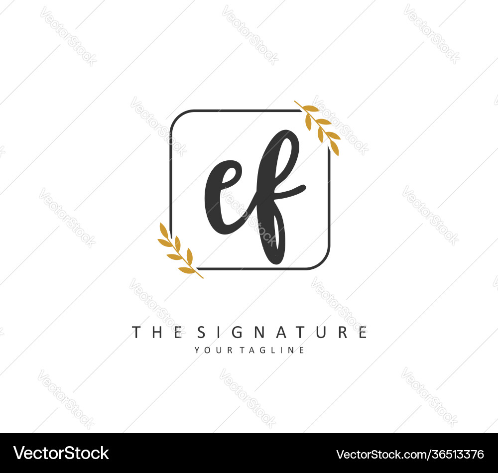 Ef initial letter handwriting and signature logo Vector Image