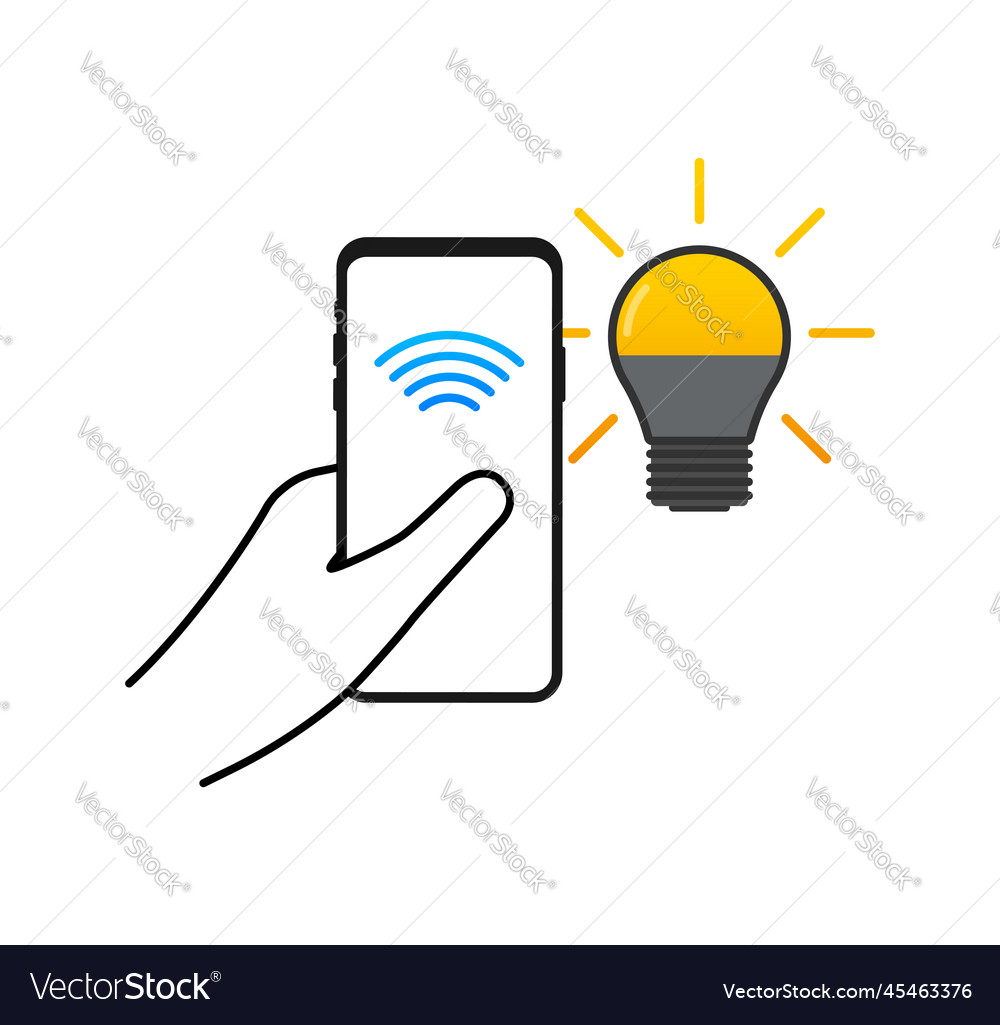 Light bulb smart icon wireless Royalty Free Vector Image
