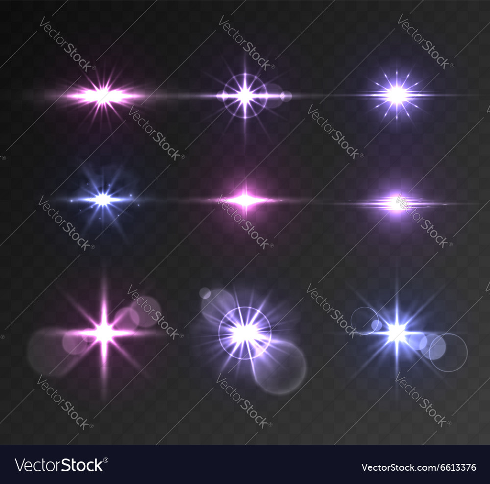 Lighting flare set Royalty Free Vector Image - VectorStock