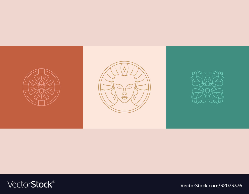 Line decoration design elements set Royalty Free Vector