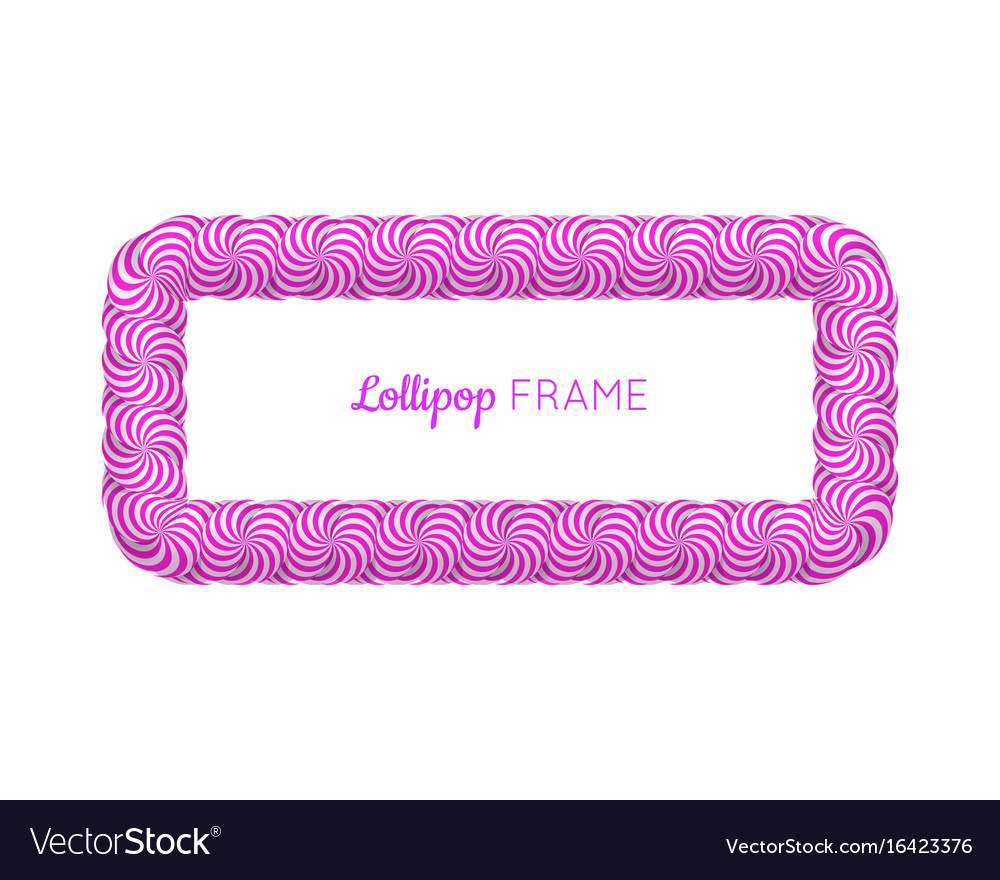 Lollipop violet rectangle frame Royalty Free Vector Image