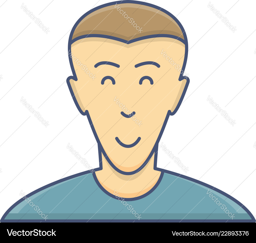 Male avatar profile flat icon isolated on white Vector Image