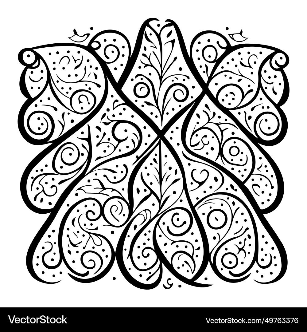 Ornament batik royal design hand draw logo symbol Vector Image