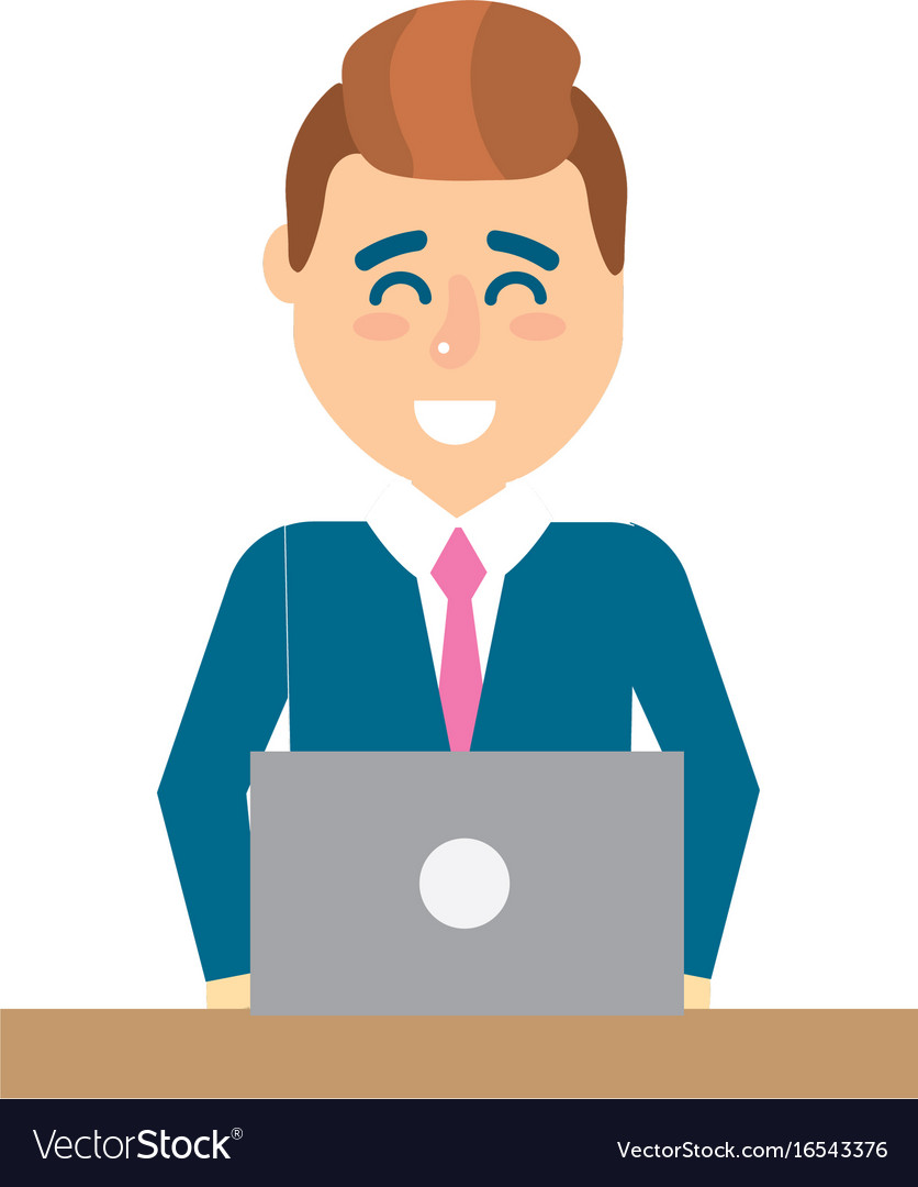 Professional businessman with laptop and corporate