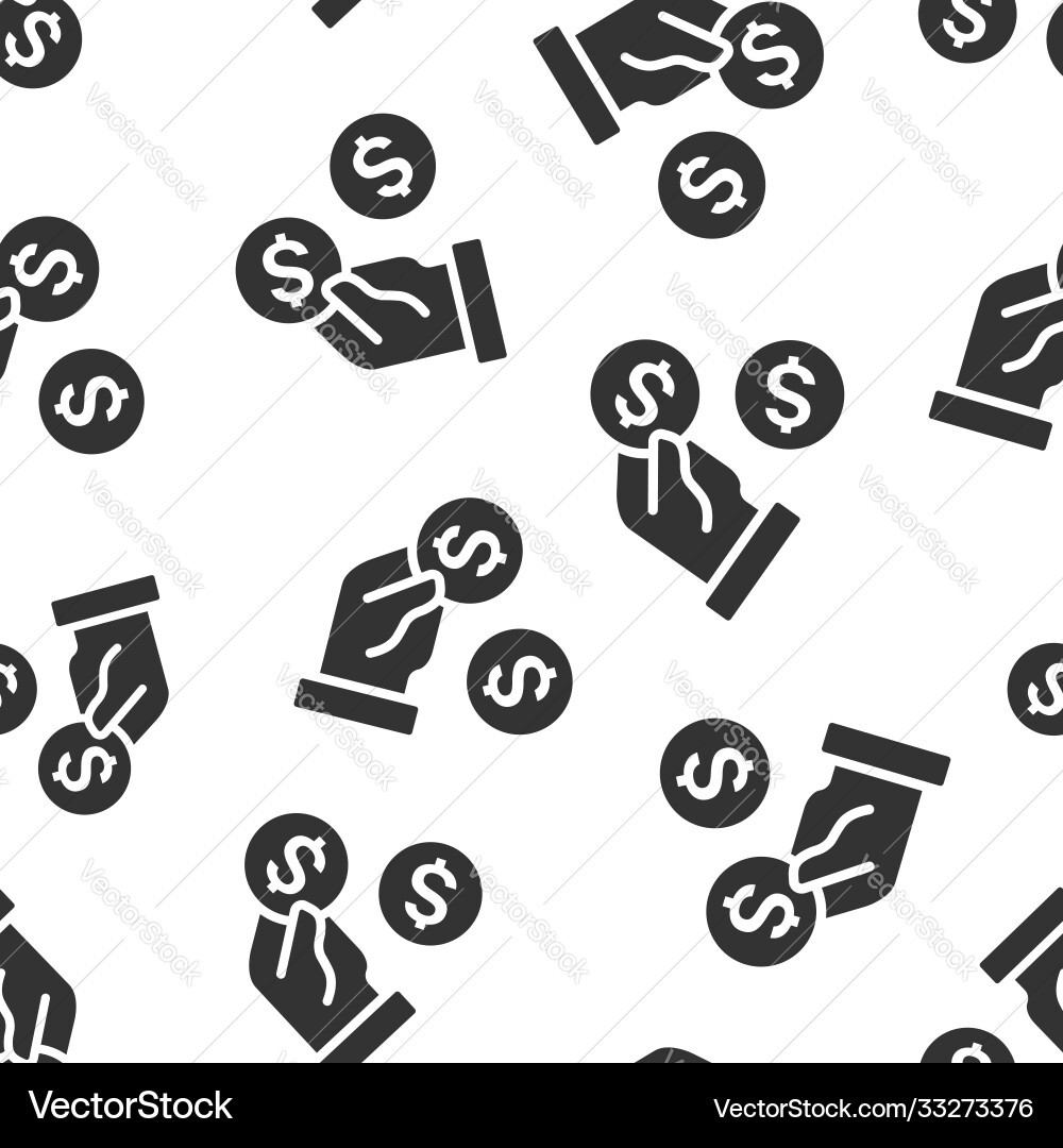 Remuneration icon in flat style money hand Vector Image