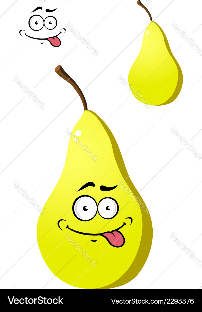 Ripe fresh yellow pear with a goofy face Vector Image