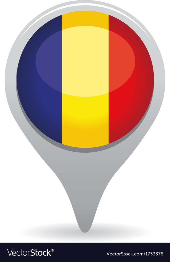 Romanian flag pointer Royalty Free Vector Image
