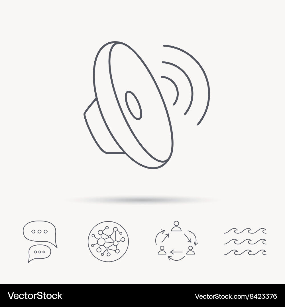 Sound waves icon audio speaker sign Royalty Free Vector