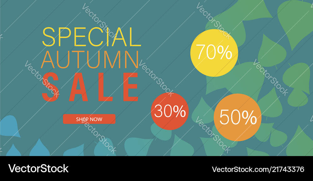 Special autumn sale banner horizontal flat style Vector Image