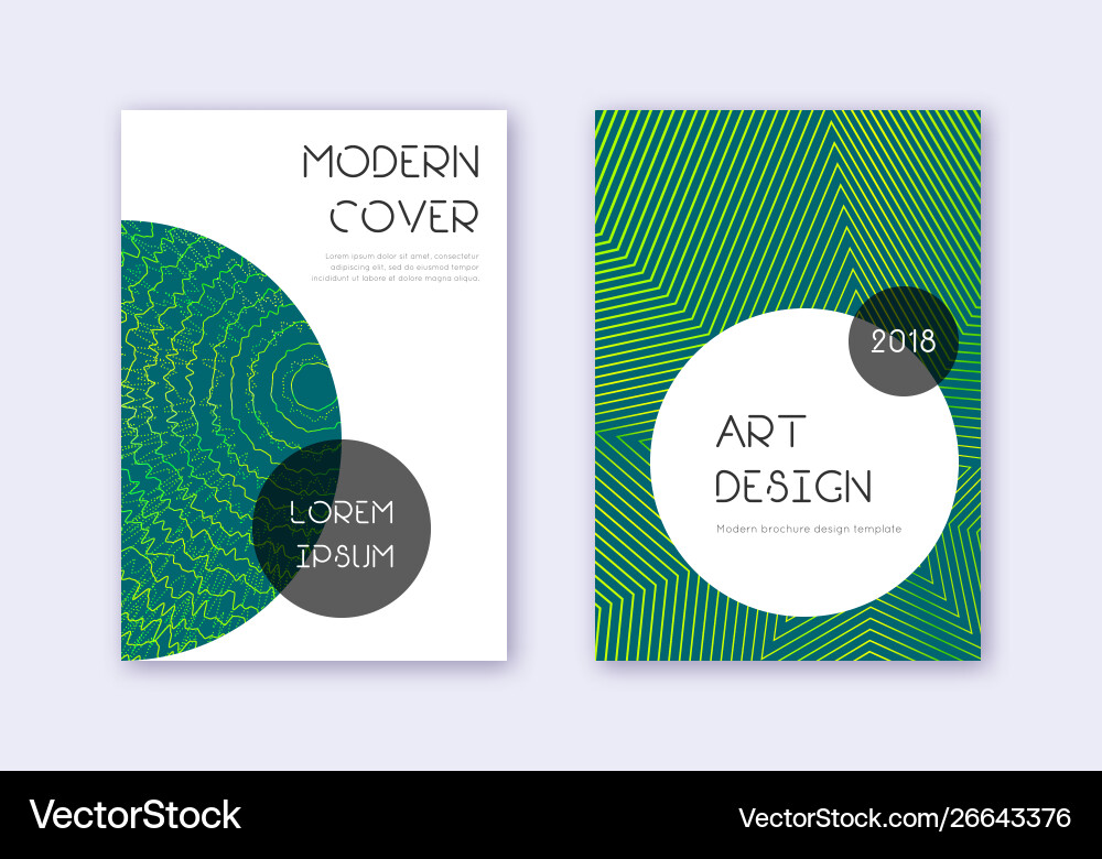 Trendy cover design template set green abstract l Vector Image