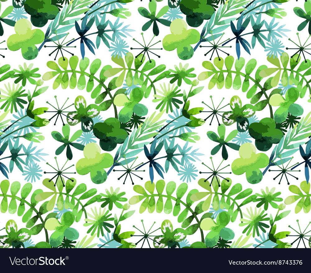 Watercolor spring pattern Royalty Free Vector Image