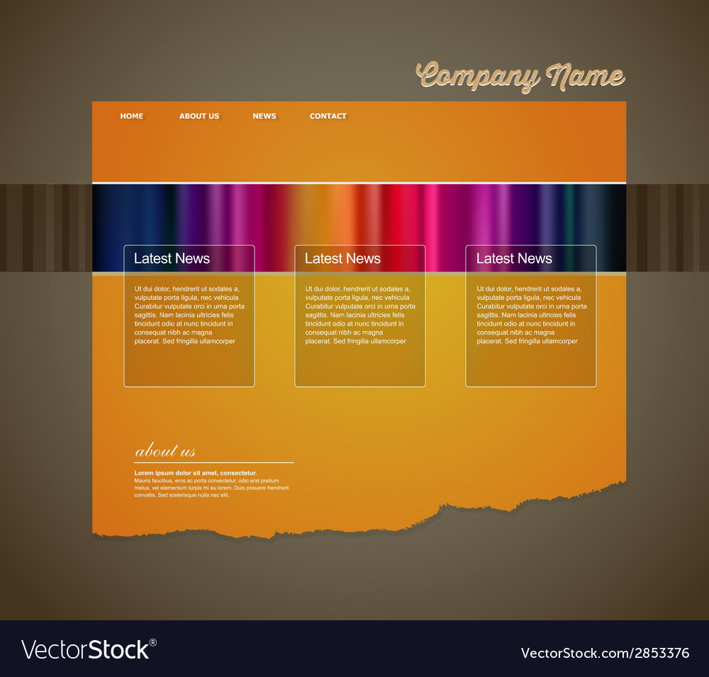 Website template with stripes Royalty Free Vector Image