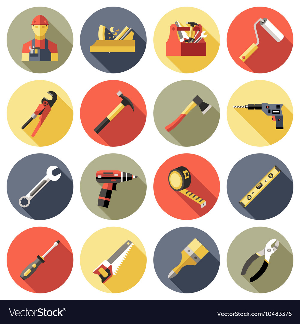 Work tools icon set Royalty Free Vector Image - VectorStock