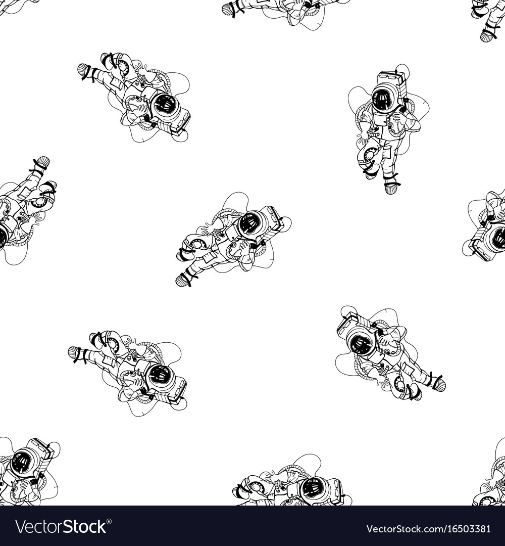 Astronaut in spacesuit seamless pattern cosmonaut Vector Image Astronaut in spacesuit seamless pattern cosmonaut Vector Image