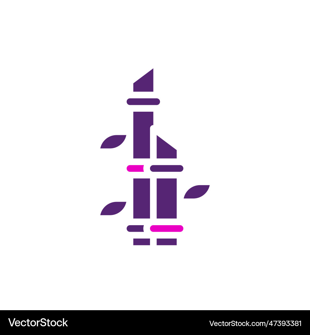 Bamboo icon solid purple pink colour chinese new Vector Image