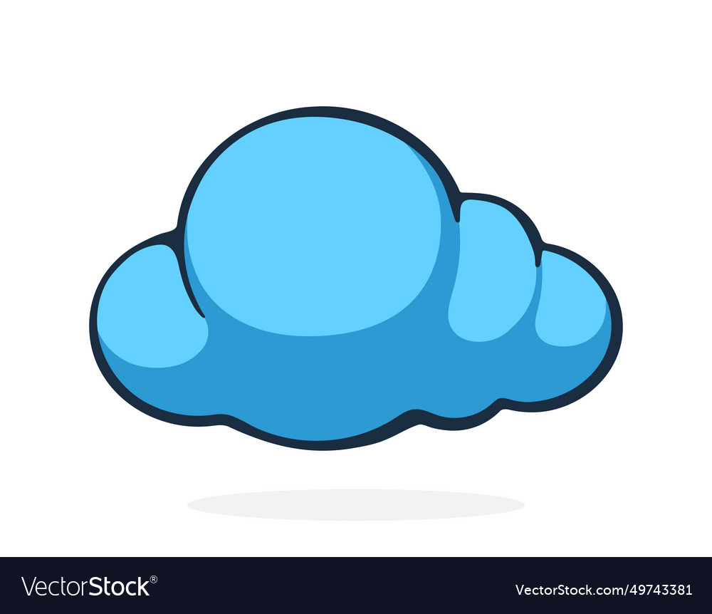 Blue cloud weather symbol Royalty Free Vector Image