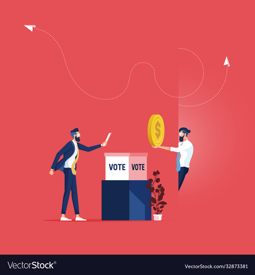 Buying vote concept-corruption in election Vector Image