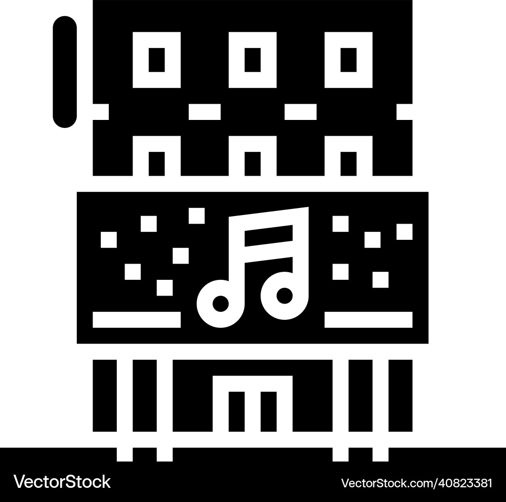 Club building glyph icon Royalty Free Vector Image
