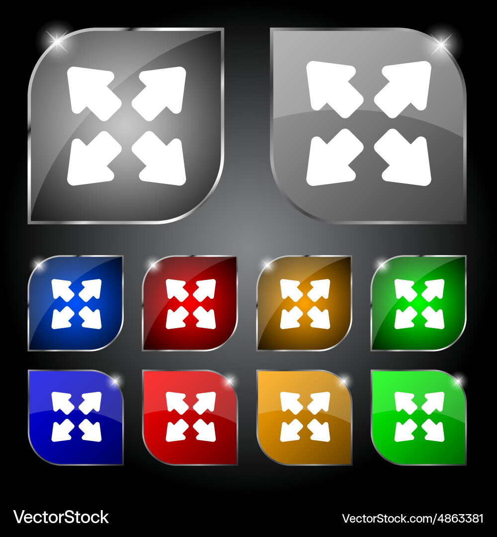 Deploying video screen size icon sign set of ten Vector Image
