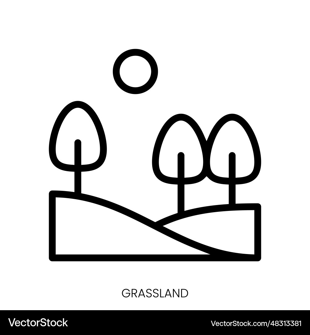 Grassland icon line art style design isolated Vector Image