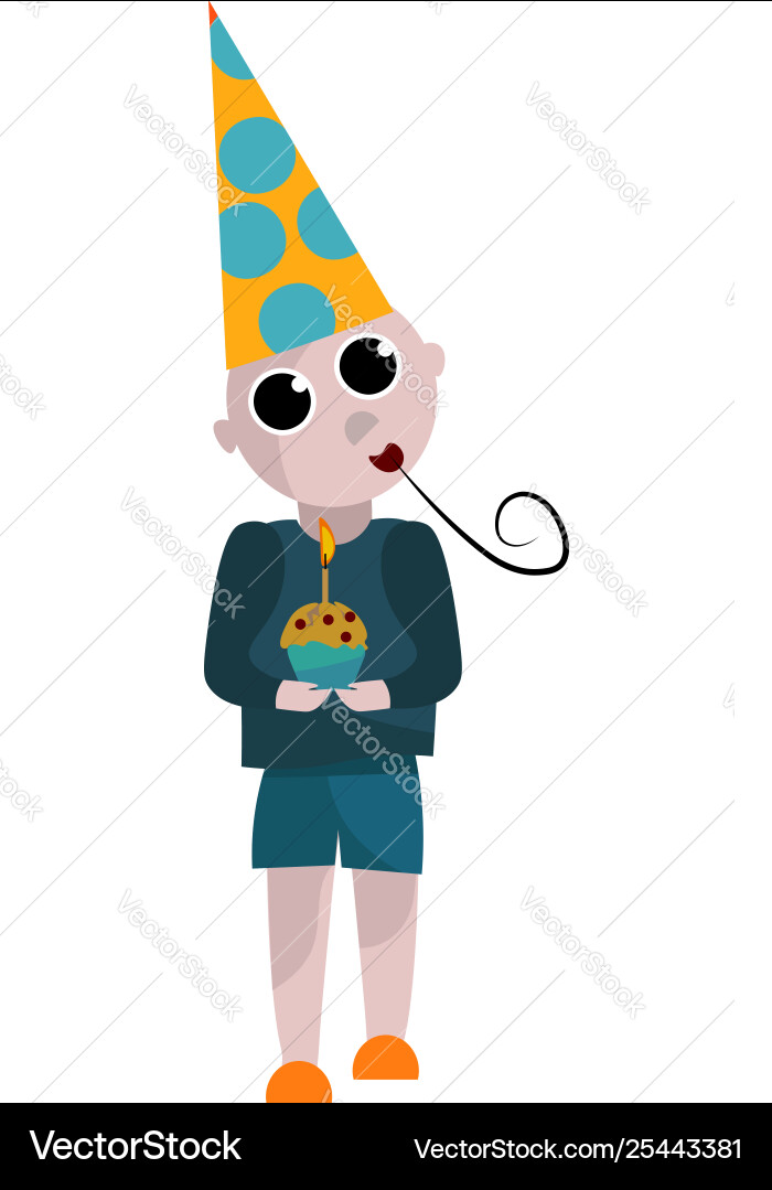 Image a boy happy on birthday or color Royalty Free Vector