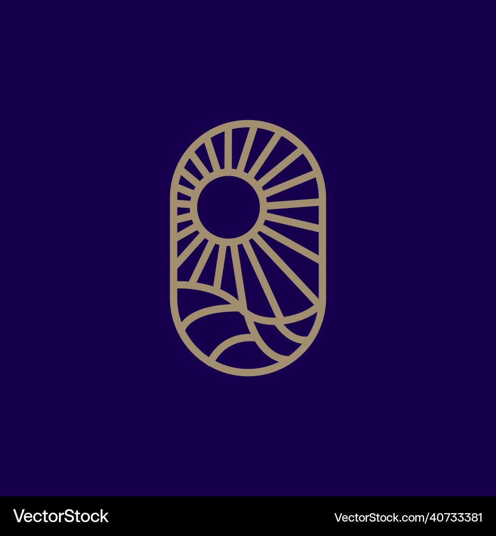 Luxury gold line logo design with simple Vector Image