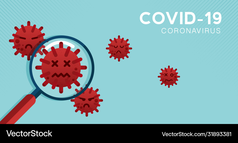 Magnifying glass covid-19 coronavirus concept Vector Image