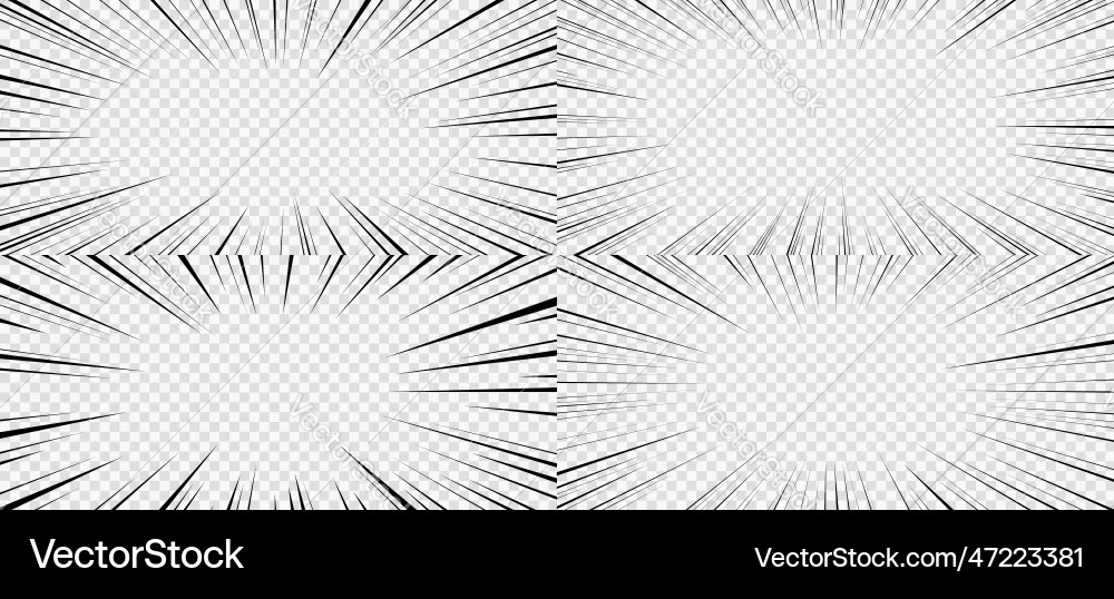 Manga transparent background with action lines Vector Image