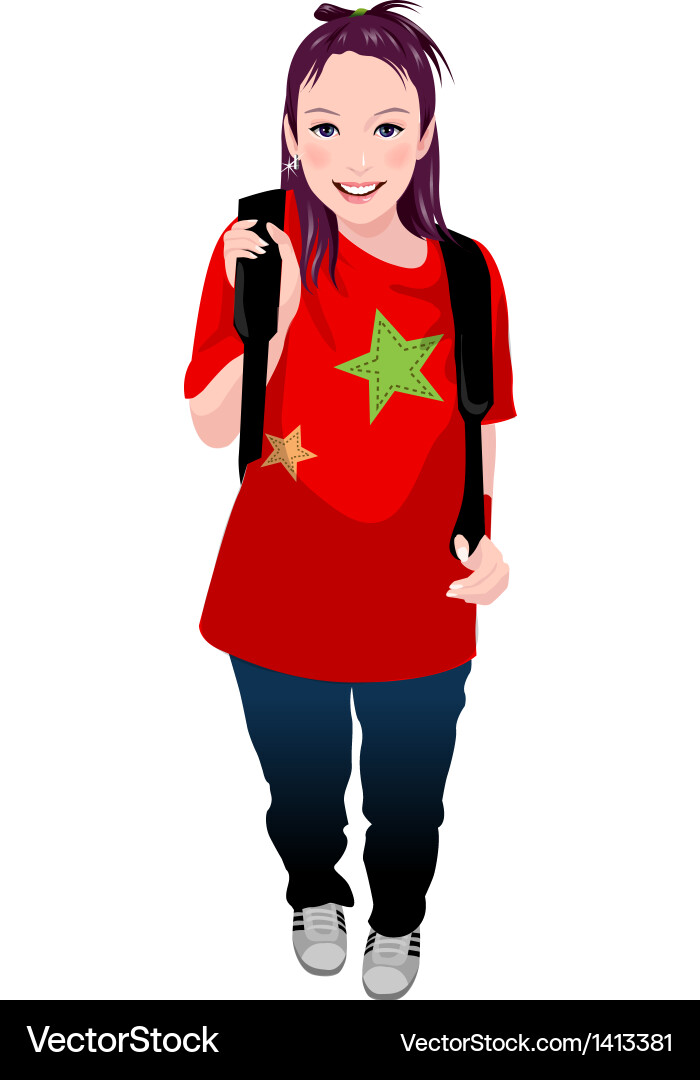 Portrait woman standing Royalty Free Vector Image