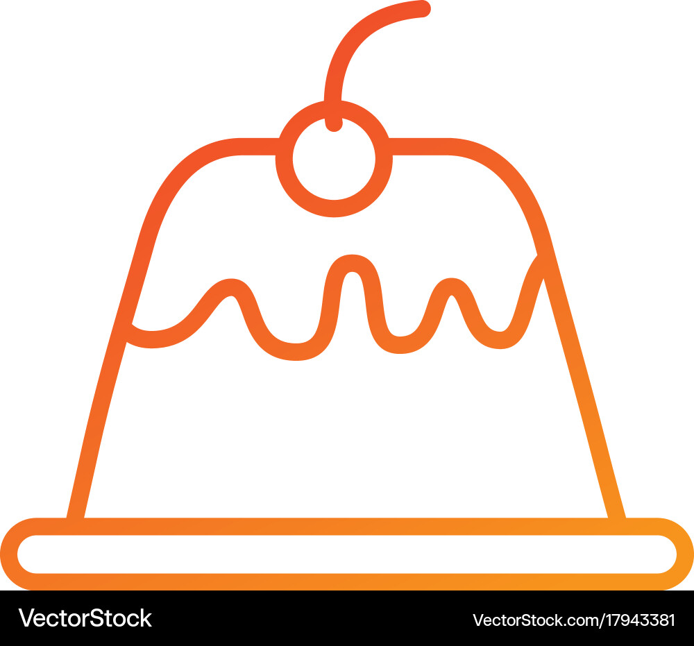 Pudding with syrup dessert berry tasty Royalty Free Vector