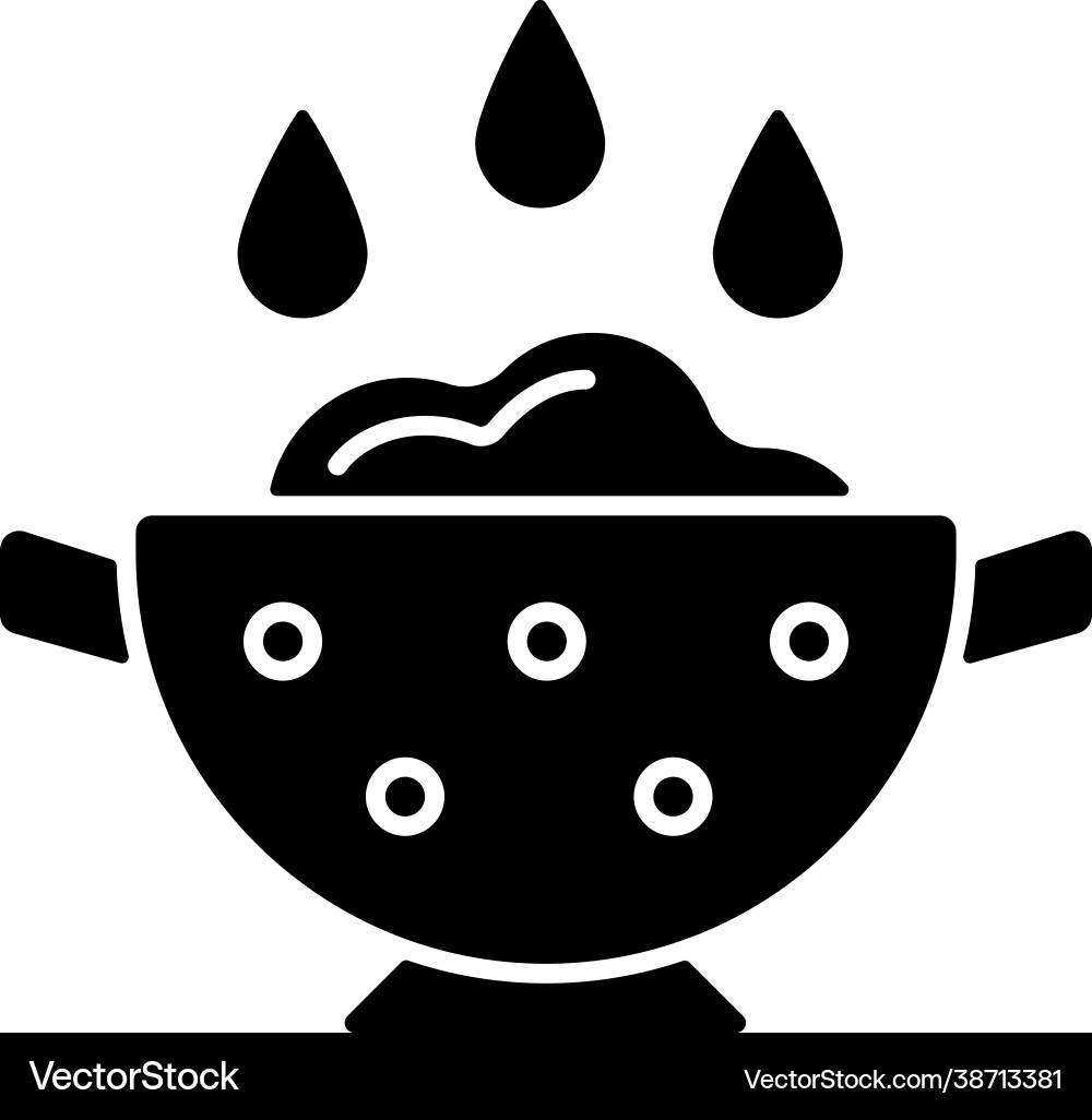 Rinse cooking ingredient black glyph icon Vector Image