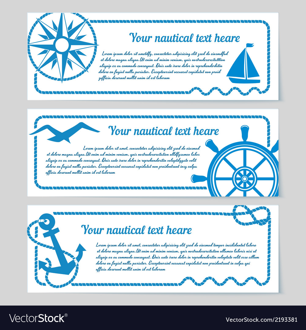 Set of nautical themed banners Royalty Free Vector Image