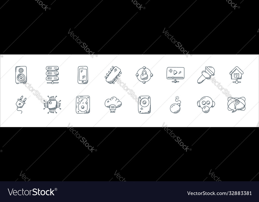 Technology line icons linear set quality line set Vector Image