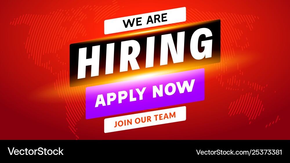 We are hiring career employee message background Vector Image