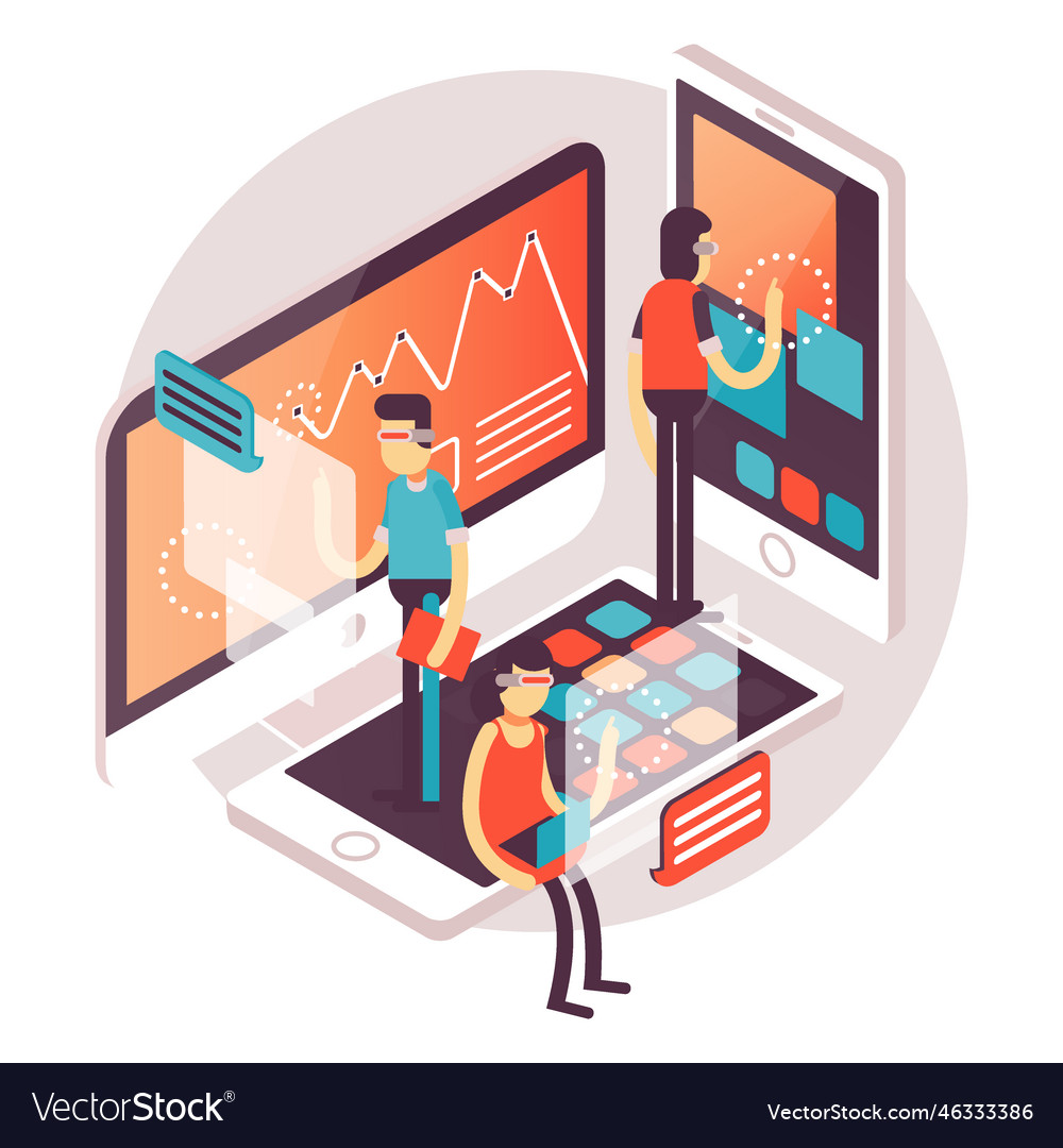 Augmented reality working Royalty Free Vector Image