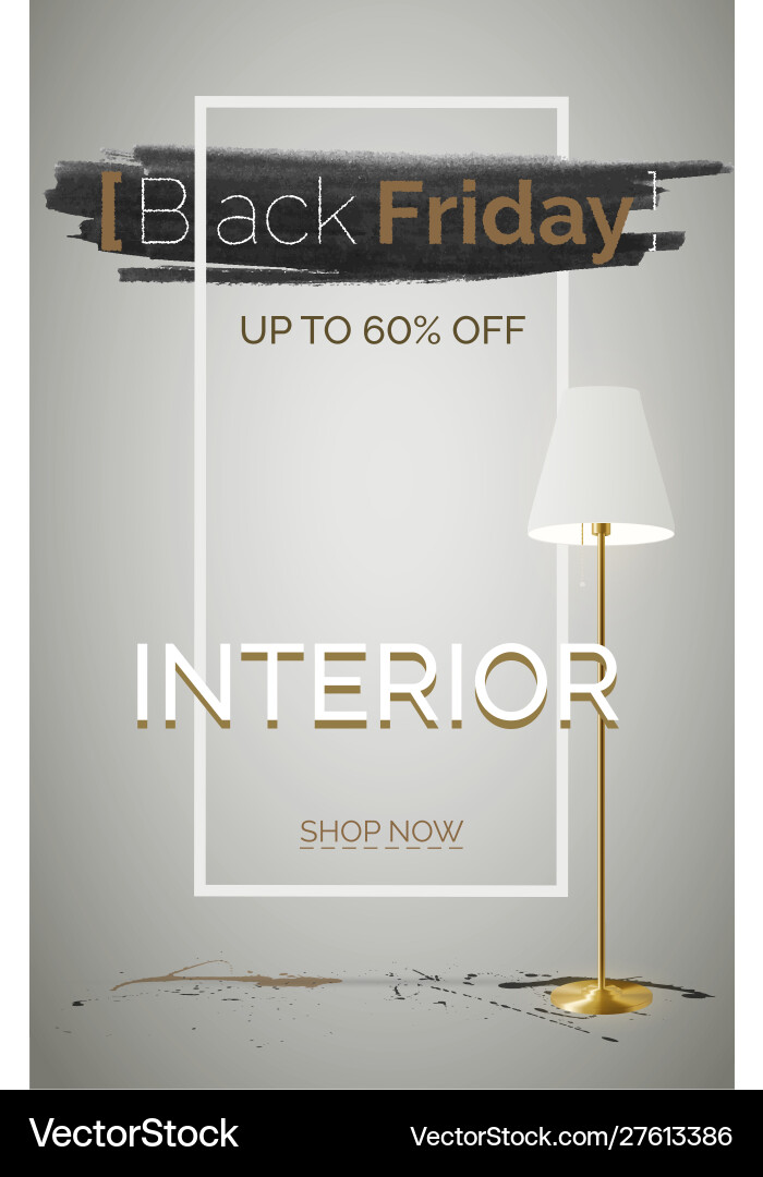 Black friday interior items sale banner Royalty Free Vector