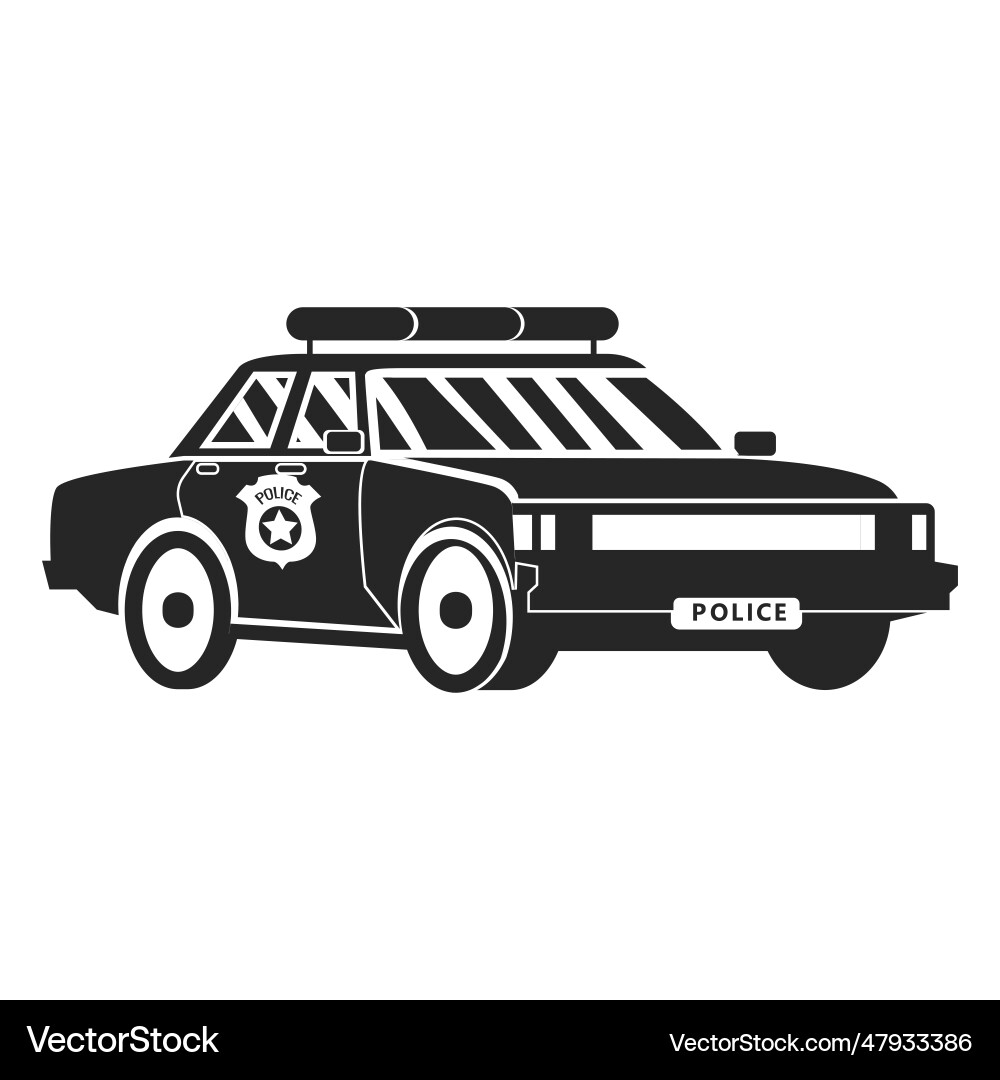 Car police emblem silhouette Royalty Free Vector Image