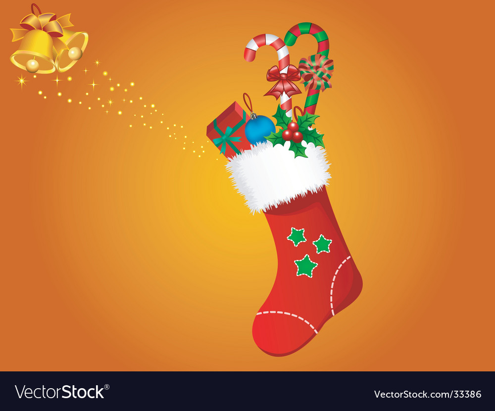 Christmas stocking Royalty Free Vector Image - VectorStock