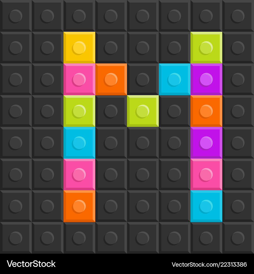 Colorful brick block letter m flat design Vector Image