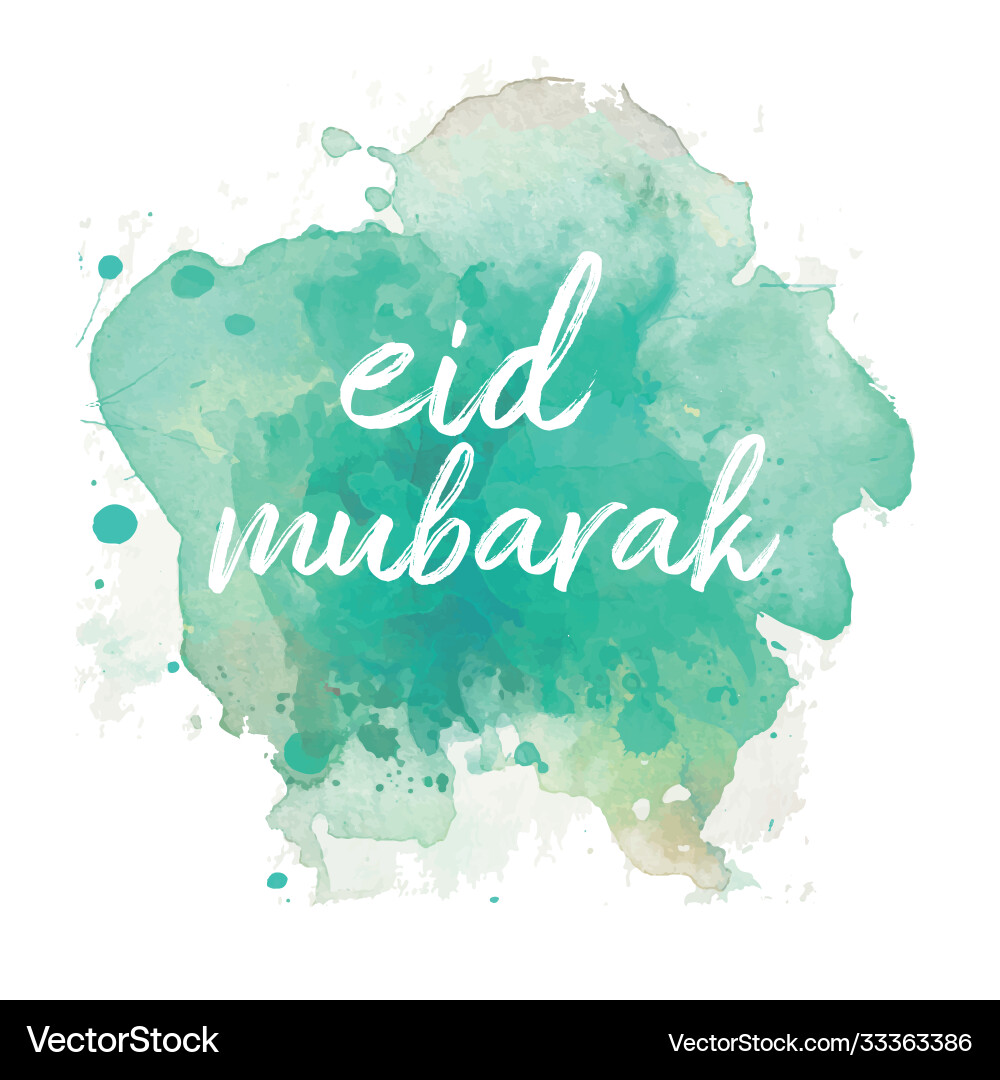 Eid mubarak greeting beautiful lettering hand Vector Image