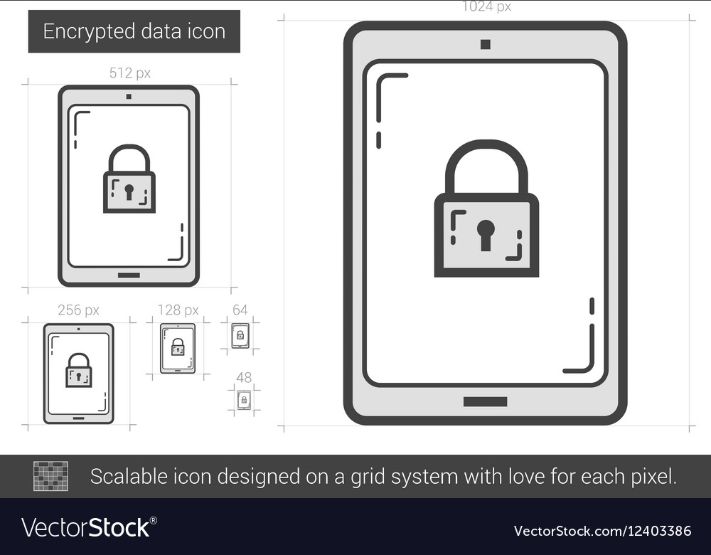 Encrypted data line icon Royalty Free Vector Image