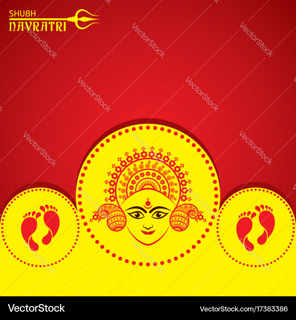 Navratri utsav greeting card Royalty Free Vector Image