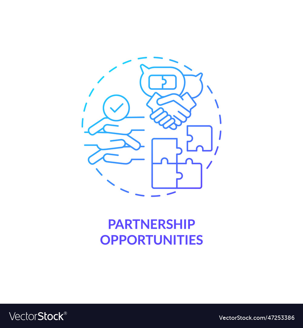 Partnership opportunities blue gradient concept Vector Image