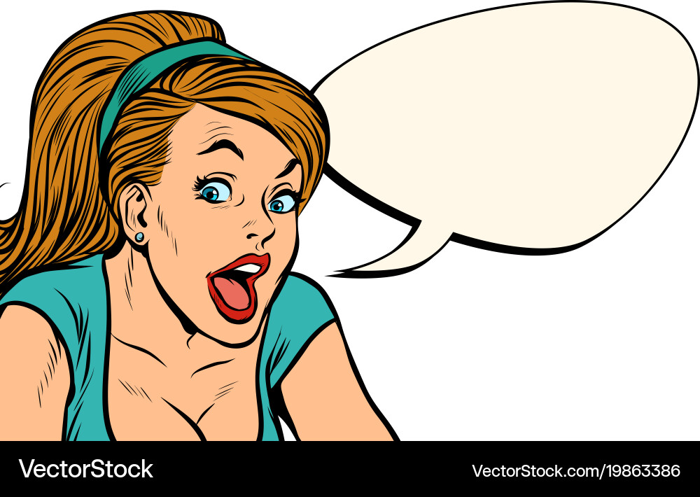 Retro woman message isolated on white background Vector Image