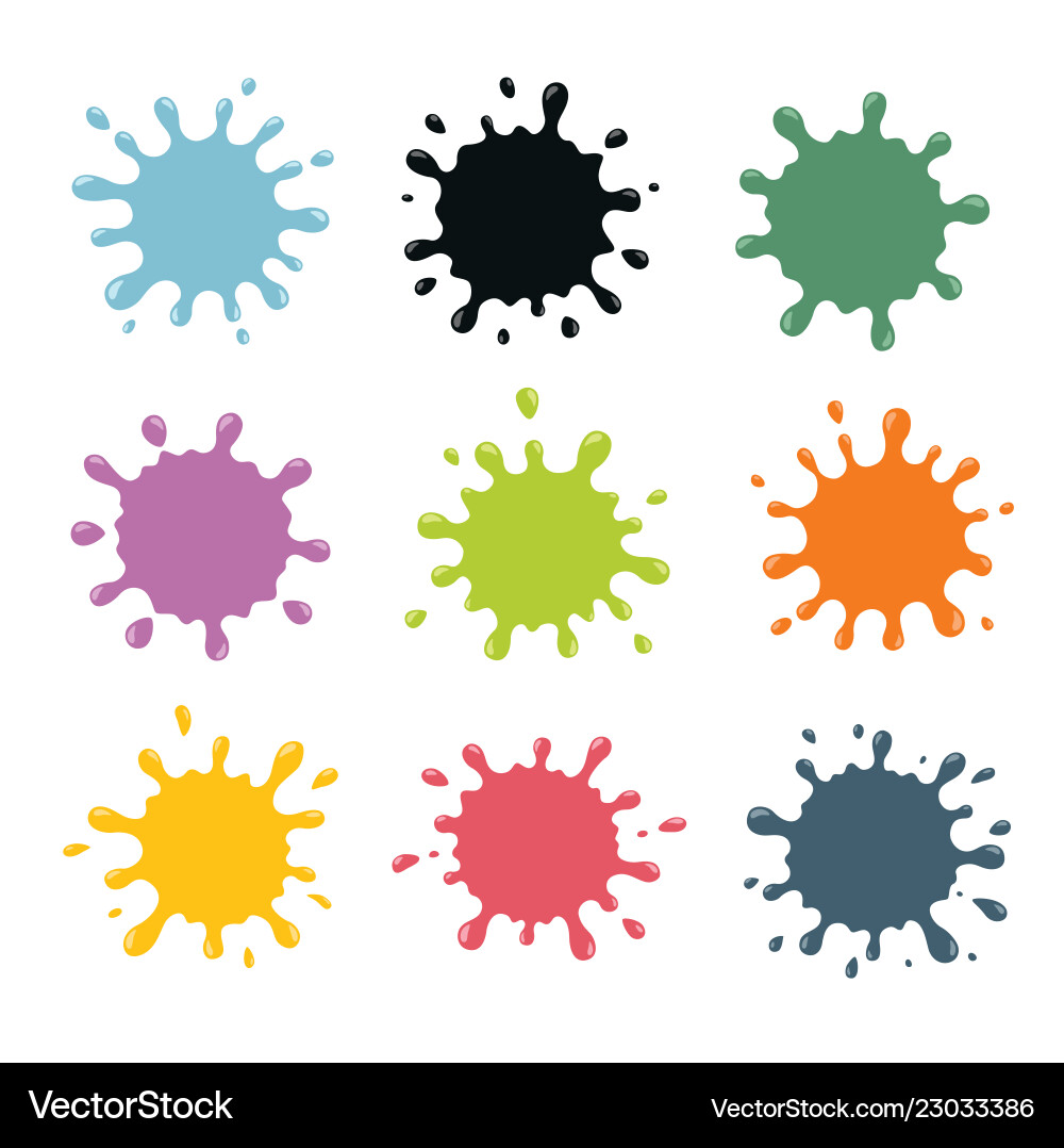 Set of colored blots on the white Royalty Free Vector Image
