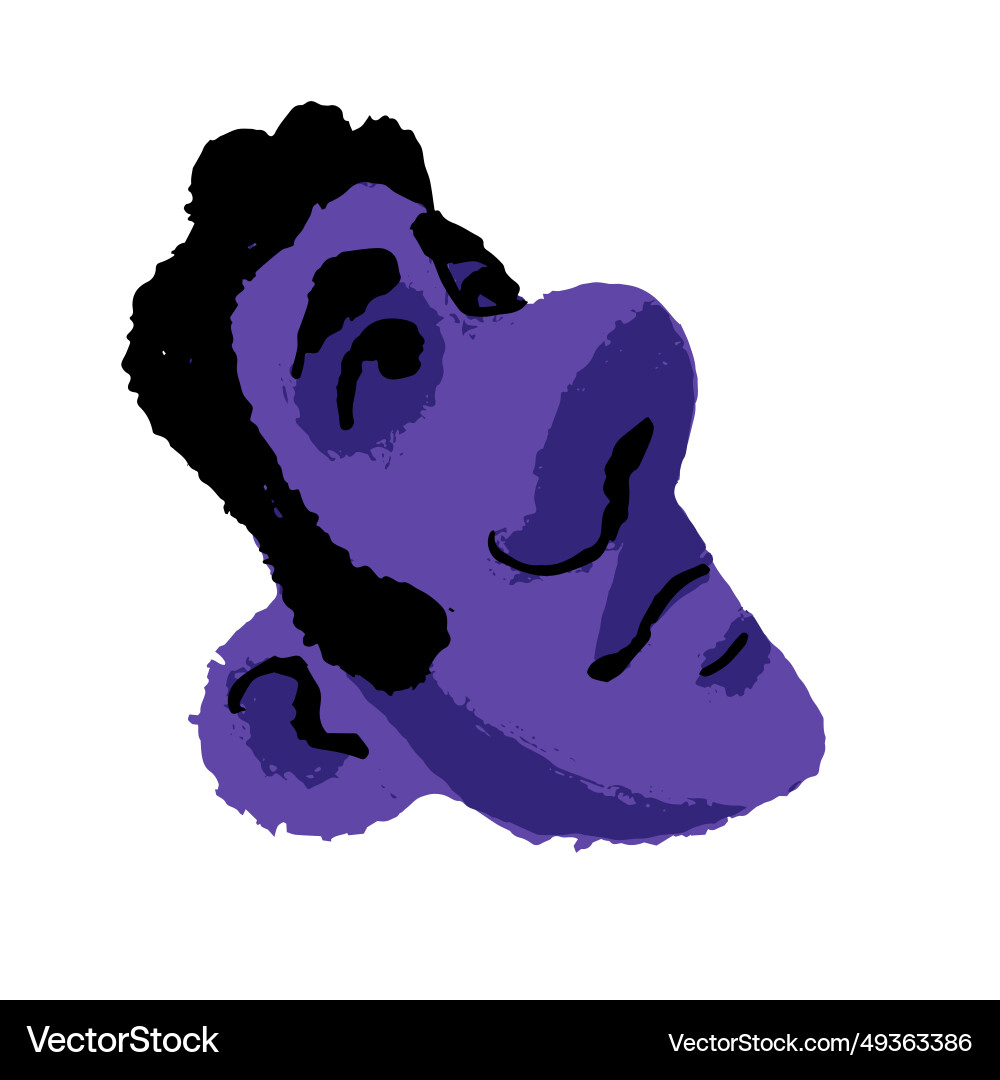 Stylized man head looks up abstract male face Vector Image