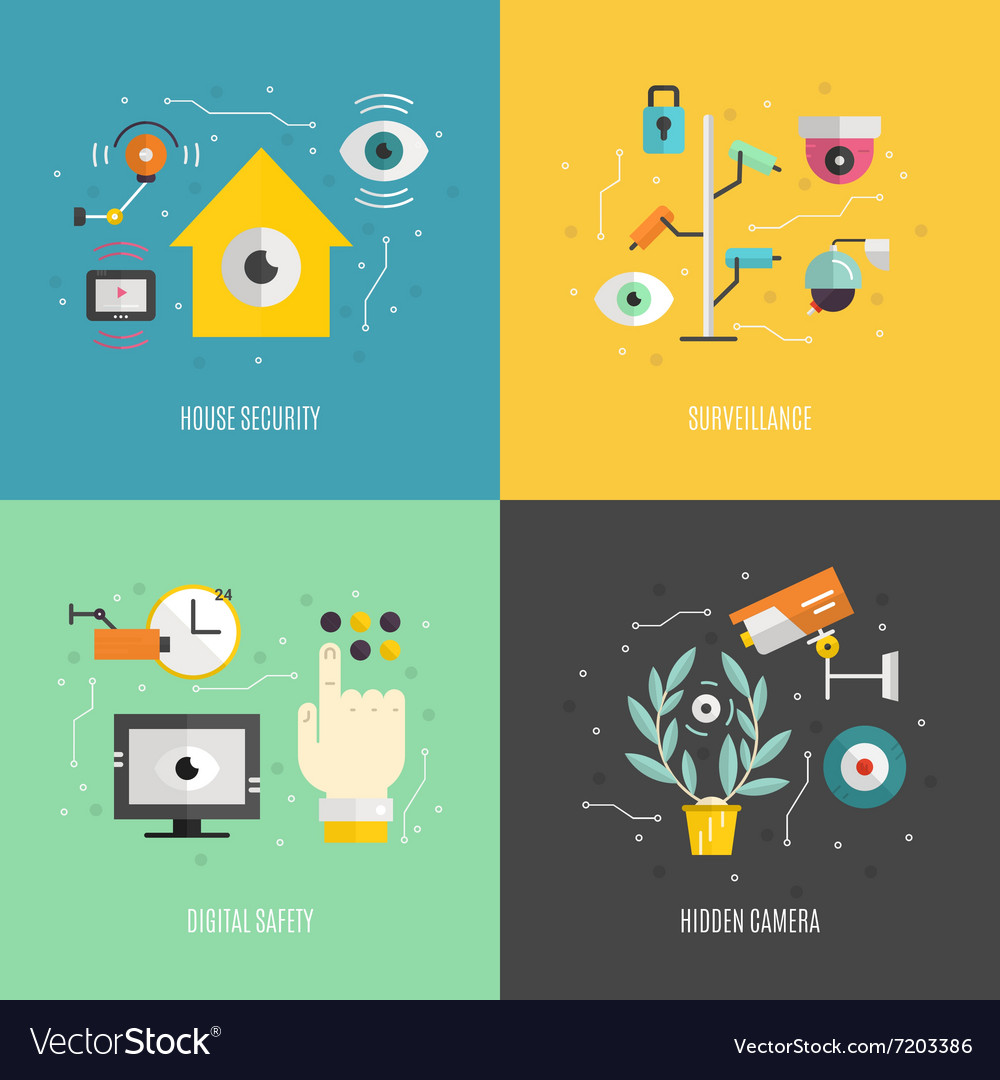 Surveillance graphic elements Royalty Free Vector Image