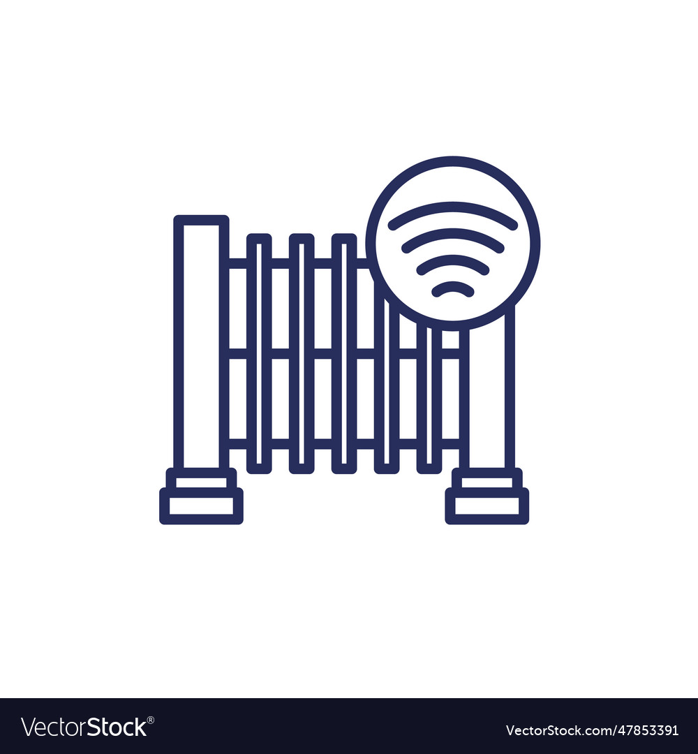 Automatic gate icon line Royalty Free Vector Image